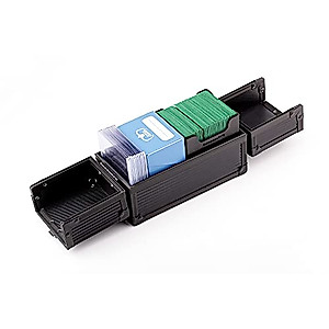 Black Double Metal Deck Box Dice Box for Deck Protector storage Trading Cards TCG Ultra Pro Sleeve MTG Magic FaB YGO Yugioh EDH Commander PTCG TCG