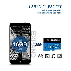 1024GB Memory Card Class 10 Micro SD Compatible with Computer Camera and Smartphone TF Card 1024GB with SD Card Adapter