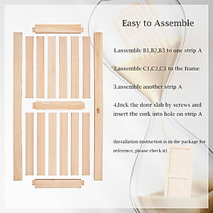 EaseLife 36in x 84in Sliding Barn Wood Door,Interior Doors,DIY Assemblely,Solid Natural Spruce Panelled Slab,Easy Install,Apply to Rooms & Storage Closet,H-Frame