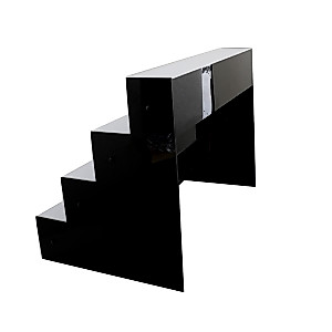 Cozyel 31 Inch 4 Step LED Lighted Liquor Bottle Display Illuminated Liquor Bottle Bar Display Stand LED Display Shelf 4 Tier Home Bar Drinks Lighting Shelves with Remote Control, Adapter