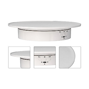 Motorized Rotating Display Stand, 3 Speed 17Lb Load Angle Adjustable Electric Rotating Turntable USB Powered Photography Turntable for Products Display Jewelry Watch 3D Models Collectibles(White)