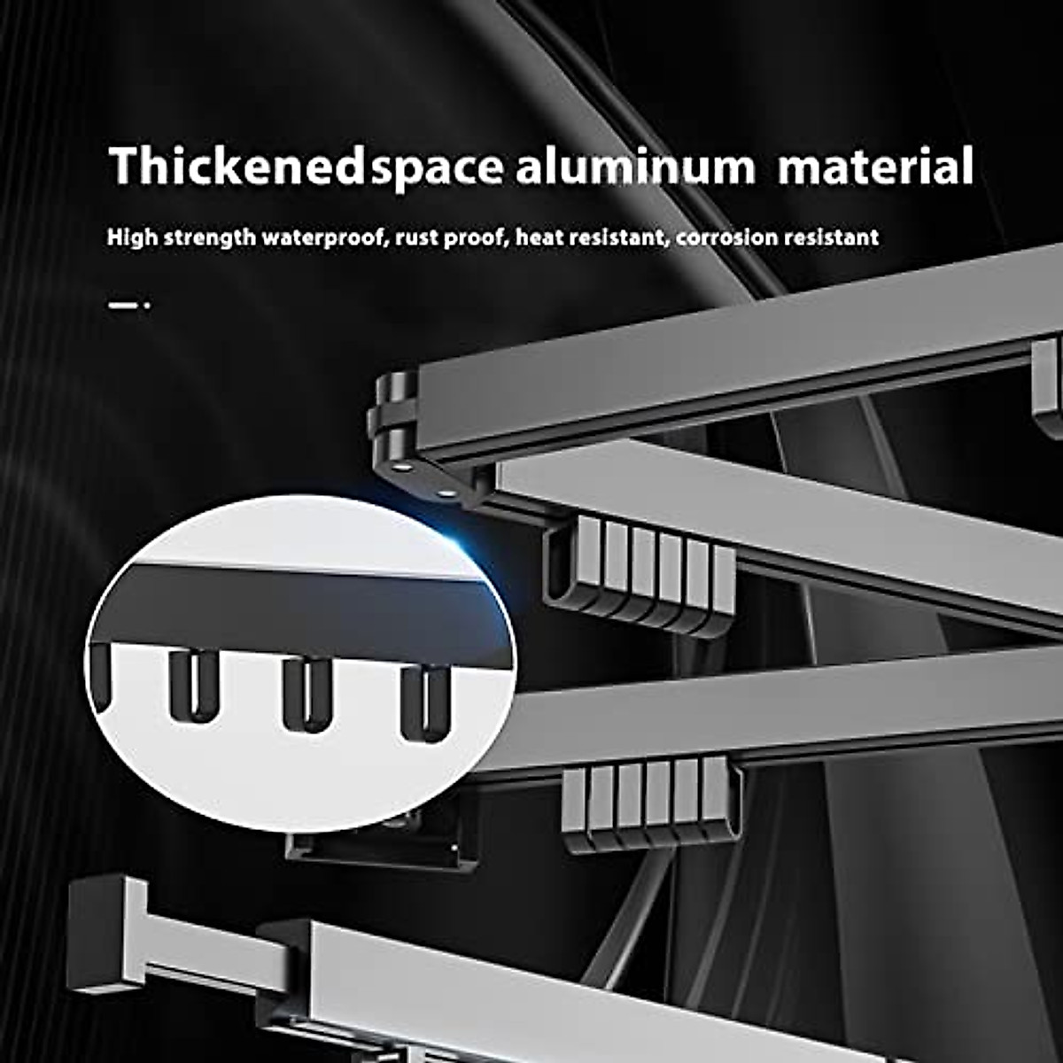 Knovein Wall Mounted Drying Rack Laundry Clothes Hanging Rack Collapsible Retractable for Laundry Room Organization, Balcony, Wardrobe, Bathroom (3 Poles)