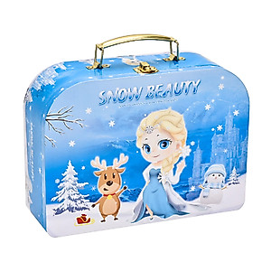 Lajeje 52Pcs Tea Party Set for Little Girls-Frozen Toys for Girls, Elsa Princess Tea Party Set for Little Girls, Kitchen Pretend Toy with Tin Tea Set, Desserts, Birthday Gift for Age 3-6 Year Olds