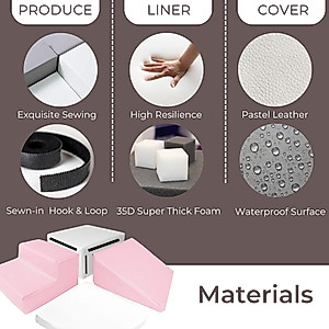 Wonder Space Tiny Climb and Crawl Soft Foam Play Set, Indoor Room Preschool Corner Baby Stage Slide Activity Play Structure, Motor Skills Early Development Gym Toy for Toddlers and Kids (Pink)