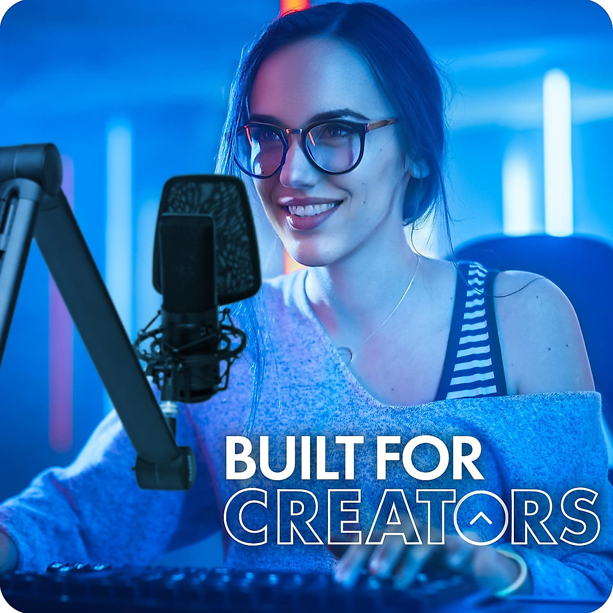 Movo ASM-7 Desktop Mic Boom Arm Stand - Desk Mic Stand with Desktop Clamp - Adjustable Microphone Arm Desk Mount - Compatible with Shure SM7B/MV7, Blue Yeti, HyperX Quadcast, Rode PodMic, and More