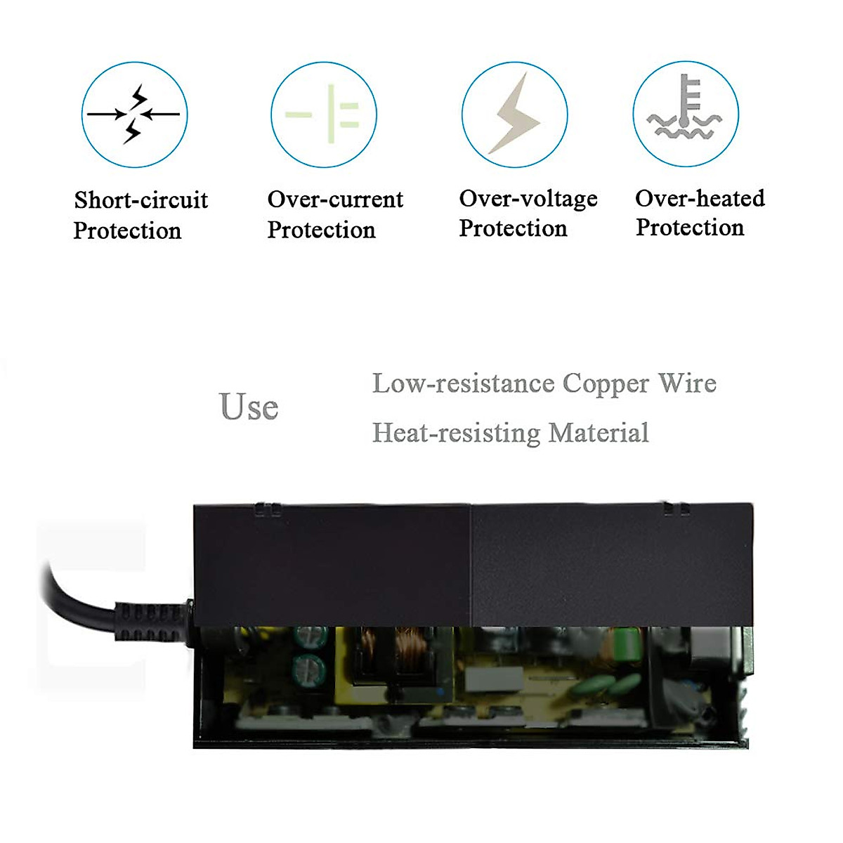 YZGame Xbox One Console Power Supply Brick AC Adapter Charger, US Version (Not for XBOX ONE S/X Console)
