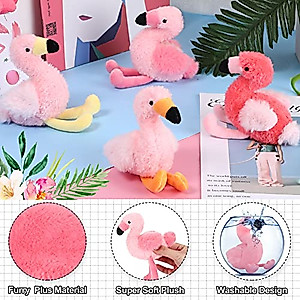 Skylety 18 Inches Flamingo Stuffed Animal with 4 Babies Flamingo Plush Toys Inside Zippered Tummy Pink Mommy Flamingo Toy Stuffed Animals for Birthday Party Decorations