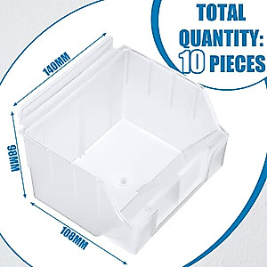 Plastic Slatwall Storage Bins Clear Hanging Stacking Containers Small Stackable Storage Bins for PVC Slatwall Accessories for Hardware Tool Storage Organizing(10 Pieces)