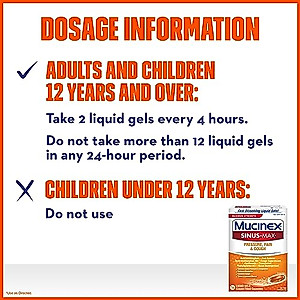 Mucinex Sinus-Max Max Strength Pressure, Pain & Cough Liquid Gels 16 ea