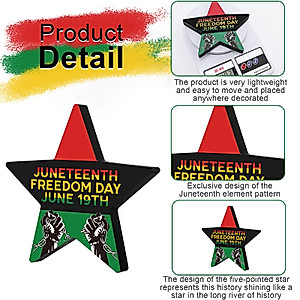 3 Pieces Independence Day Wooden Decoration Juneteenth Star Signs Patriotic Wood Star Table Signs for 4th of July Holiday Party Decoration