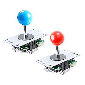 Hikig 2 Player led arcade buttons and joysticks DIY kit 2x joysticks + 20x led arcade buttons game controller kit for MAME and Raspberry Pi - Red + Blue Color