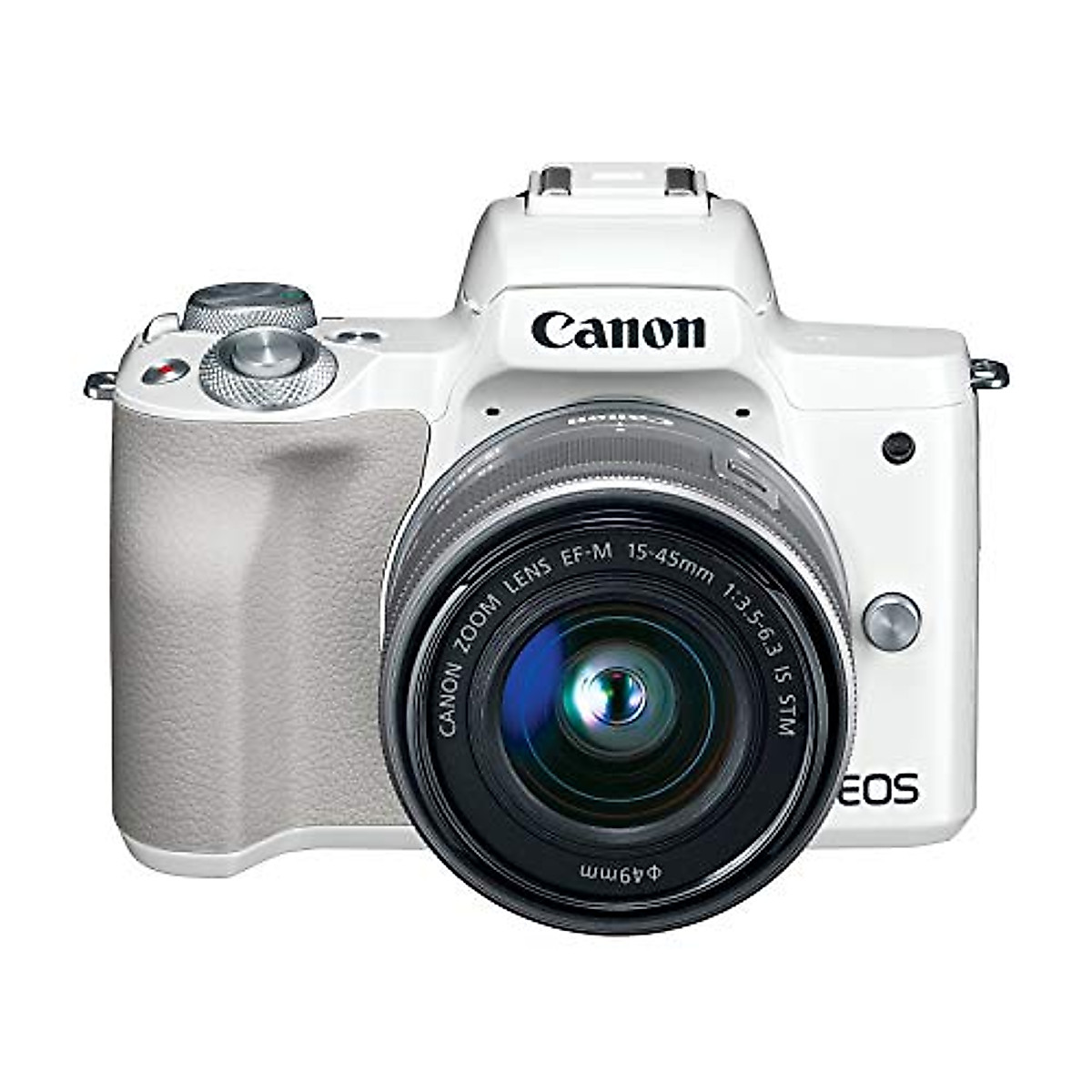 Canon EOS M50 Mirrorless Camera Kit w/EF-M15-45mm Lens and 4K Video (White) (Renewed)