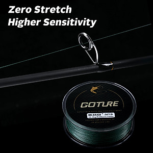 Goture X8 Braided Fishing Line - Ultra Thin Strong Sensitive Smooth and Zero Stretch Fishing Line, Super Abrasion Resistant Tournament Braided Lines - Blue, Black, Dark Green, Army Green- 20-80LB