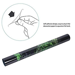 3D Effect Seafloor Water Grass Poster Self-Adhesive PVC Aquarium Fish Tank Backdrop Mural Decorative Reptile Terrarium Wallpaper Living Room Sofa TV Background Photo Wallpaper(61 * 30cm)