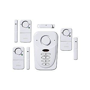 SABRE Door and Window Alarm Kit, 120 dB Alarm, Audible Up To 1,580-Feet (480-Meters), Chime, Away, Home And Panic Modes, Sensors Work On Left And Right Hinged Doors, Low Battery Indicator