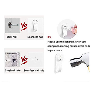 NARAMAX 20PCS White Non-Trace Wall Picture Hook Plastic Powerful Concrete Hard Wall Drywall Picture Hooks Frame Wedding Photos Mirror Wall Studs Hardwall Painting Hangers (M Size)