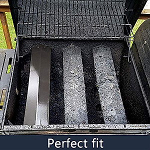 Hongso 3-Pack Porcelain Steel Heat Plates, Heat Shields Replacement for Select Chargriller 5030 Gas Grill, 16 9/16 inch Heat Tent, Burner Cover Replacement for Char-Griller Grill (PPC0033)