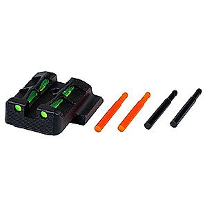 HIVIZ unisex adult HiViz MPLW11 Interchangeable LITEWAVE Rear Handgun Sight for Smith Wesson M P Full Size Compact E, Green, Red, and Black, One Size US