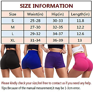 Women Yoga Shorts Ruched Booty High Waisted Gym Workout Shorts Butt Lifting Hot Pants Black