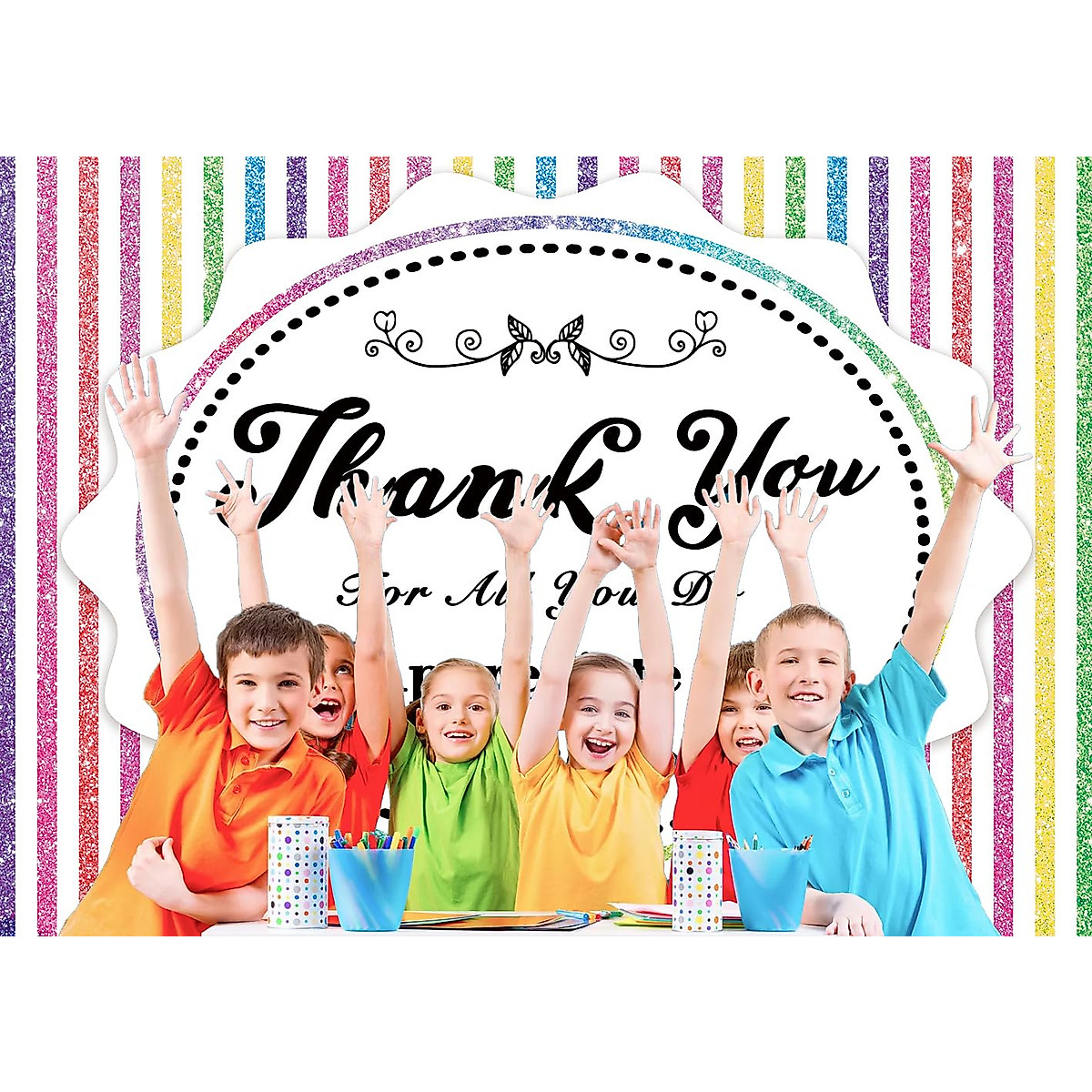 Thank You for All You Do Backdrop 7x5FT We Appreciate You Banner Decoration Congratulations Graduates Photography Background Thanks for Teacher Doctor Nurses Staff Retirement Party Supplies