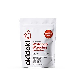 OKIDOKI Pets Mobility Chews Chiken for Dogs | Max Potency Hemp Extract |Balanced Mood & Behavior | Nervousness & Separation Anxiety Relief for Dogs | Dog Mobility Treat with Hemp Oil - Pack of 2