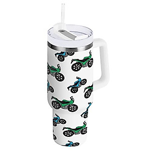 ARGTILDN 30 oz Tumbler Motorcycles Cool Insulated Travel Mug with Handle and Straw Lid Stainless Steel Vacuum Coffee Cup Tea Beverage Container Water Bottles for Car Sports office
