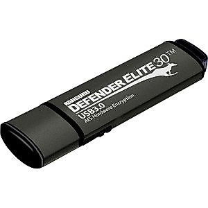 Kanguru Solutions Kanguru Defender Elite30, Hardware Encrypted, Secure, SuperSpeed USB 3.0 Flash Drive, 128G
