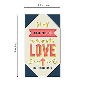 Canopy Street Religious Motivational Quote Cards / 2" x 3.5" Flat Business Card Size / 50 Positivity Cards / 25 Uplifting Christian Designs