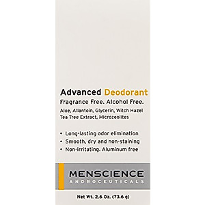 MenScience Androceuticals Advanced Deodorant, 2.6 oz (Pack of 1)