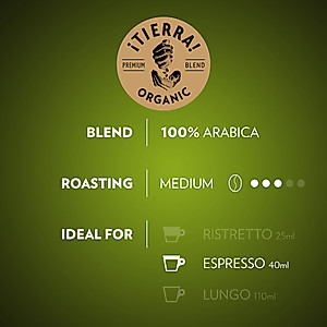 Lavazza TIERRA PLANET USDA ORGANIC Espresso Aluminum Capsules Compatible with Nespresso Original Machines (Pack of 60) ,Value Pack, Medium Roast, 100% Arabica, Intensity 7 of 13