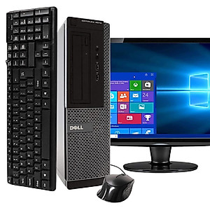 Dell Optiplex 990 Desktop Computer Package - Intel Quad Core i5 3.1-GHz, 16GB RAM, 2TB HDD, 22 Inch LCD, DVD, Keyboard, Mouse, WiFi, Windows 10 Professional (Renewed)