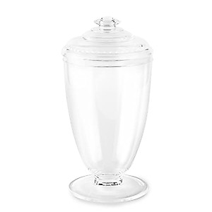 Huang Acrylic Clear Tall Apothecary Jar Centerpiece, Decorative Candy Cookie Display, Elegant Wedding Display, Home Decor Organizer Kitchen Canisters 6 x 6 x 11.5 inches