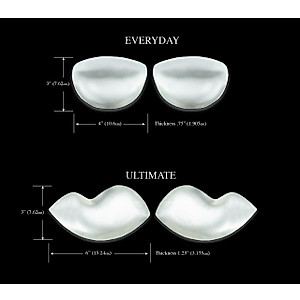 Under Glamour Silicone Bra Inserts, Silicone Breast Enhancers, Silicone Gel Bra Inserts - Cleavage Enhancers Pads (Medium) Clear