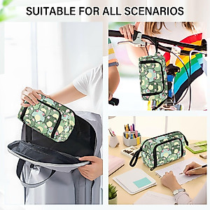 Glaphy Cute Kawaii Frog Pencil Case Large Capacity Pencil Pouch Bag Zipper Storage Stationery Bag for Office College School