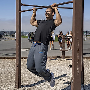 ZENGVEE Athletic Men's Open Bottom Light Weight Jersey Sweatpant with Zipper Pockets for Workout, Gym, Running, Training (Gray,M)