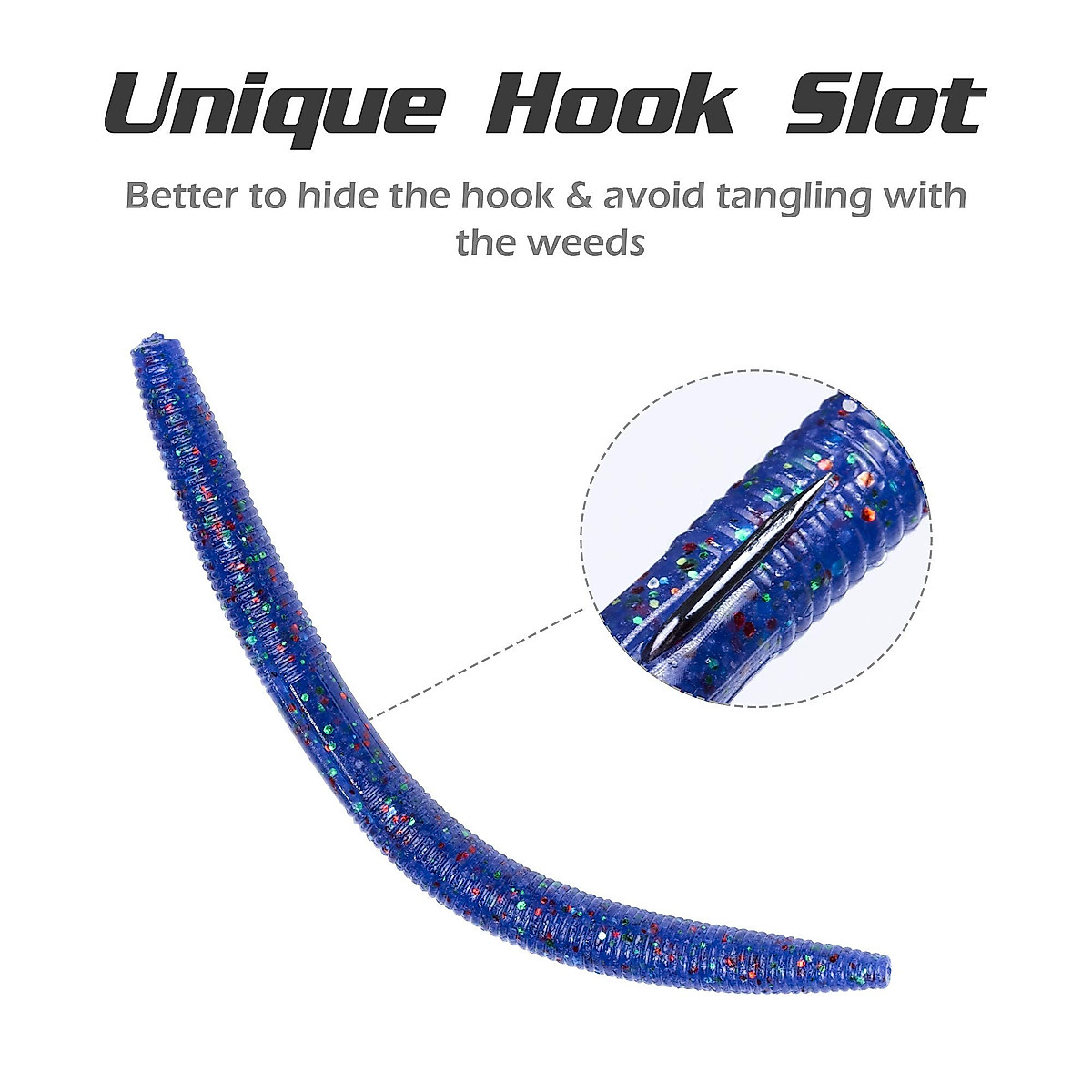 Bombrooster Rubber Worms Senkos 4" 5" Salt Impreatation Soft Plastic Lures Kit Bass Fishing