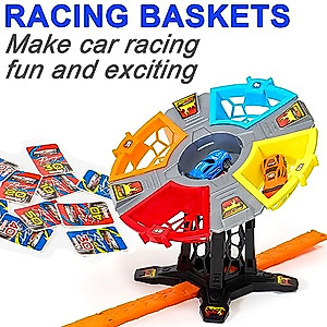 Race Car Track Set, Two-Player Competitive Car Race Track Toys for Kids, 2 High Speed Race Cars, 360° Loop Track Car Toys for Boy Girls Christmas Birthday Gift (B Race Car Set)