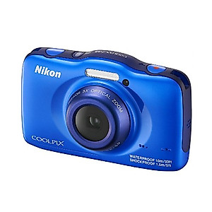 Nikon COOLPIX S32 13.2 MP Waterproof Digital Camera with Full HD 1080p Video (Blue) (Discontinued by Manufacturer)