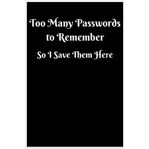Too Many Passwords to Remember: Password Journal