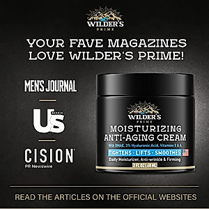 Men's Face Moisturizer Cream - Anti Aging & Wrinkle - Made in USA - Collagen, Hyaluronic Acid, Vitamins E & A, Avocado Oil - After Shave Lotion - Age Facial Skin Care - Day & Night Moisturizing, 2 oz