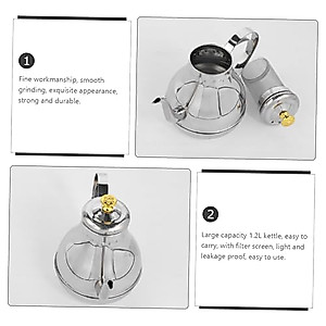 Mikinona 1pc Kettle Gooseneck Teapot Stovetop Whistling Portable Induction Cook Top Espresso Coffee Maker Machine Portable Coffee Maker Portable Espresso Coffee Pot Stainless Steel