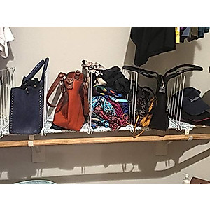 Cq acrylic Set of 8 Vertical Closet Wood Shelf Divider- Only Need to Slide to Adjust The Appropriate Distance - wire shelving Separators,White