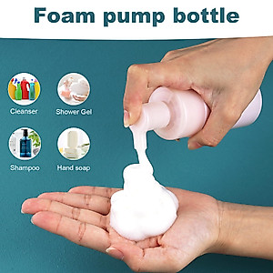 Foaming Soap Dispenser Bottle Travel Foam Pump Bottle 2 Pack 100 ml/3.4 oz Plastic Foam Dispenser Bottles Empty Refillable Containers Dish Soap Dispenser for kitchen, Cleanser, Shampoo(Pink)