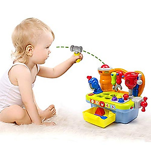 Woby Multifunctional Musical Learning Tool Workbench Toy Set for Kids with Shape Sorter Tools