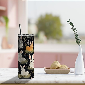 Tumbler with Lid and Straw funny bunnies thermos coffee travel mugcute cups 20 oz insulated tumbler for Daily Holiday Decor Gift coffee cup