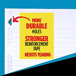 Five Star Loose Leaf Paper, 3 Pack, 3 Hole Punched, Reinforced Filler Paper, Wide Ruled Paper, 10-1/2" x 8", 100 Sheets/Pack (38033)