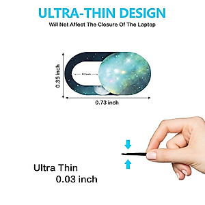 MEGREZ Webcam Cover Camera Cover Slide, Ultra Thin Laptop Privacy Protection Camera Cover Slide 3 Pack,Compatible with MacBook Pro/Air Laptop, Computer, Smartphone, Tablets, Green Space