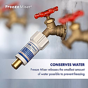 Freeze Miser - Outdoor Faucet Freeze Protection | Durable Replacement for Faucet Covers for Winter - Freeze Proof Outdoor Faucet Protector - Low Maintenance & Easy to Install - Saves Water
