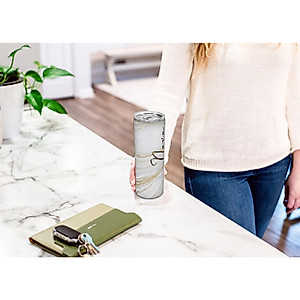 Elanze Designs Nova Name, White & Gold Glitter Marble Wrap-Around Design 20 Ounce Stainless Steel On-The-Go Coffee Travel Insulated Skinny Tumbler Mug Cup with Slide Top Lid