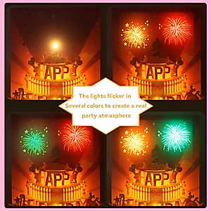 DTESL Musical Birthday Cards with Light and Music, Blowable, 3D Birthday Popup Cards for Men & Women– Plays Hit Song 'HAPPY Birthday' (pink)